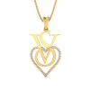 Buy SV Initials Heart Pendant Online in India at Best Price - KuberBox
